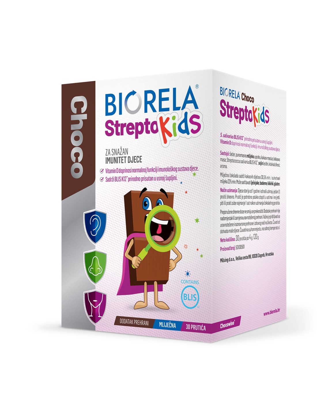 Biorela Choco Strepto Kids čokoladice