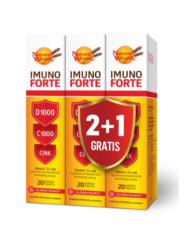 Natural Wealth Imuno Forte šumeće tablete 2+1 Promo pakiranje, dodatak ...