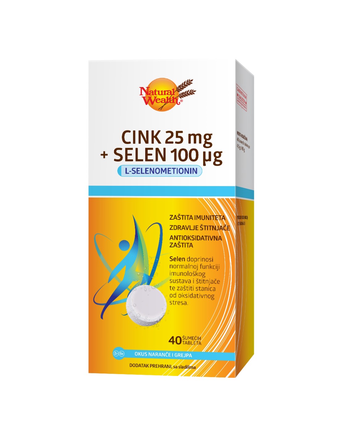 Natural Wealth Cink 25 mg + Selen 100 μg šumeće tablete, dodatak prehrani