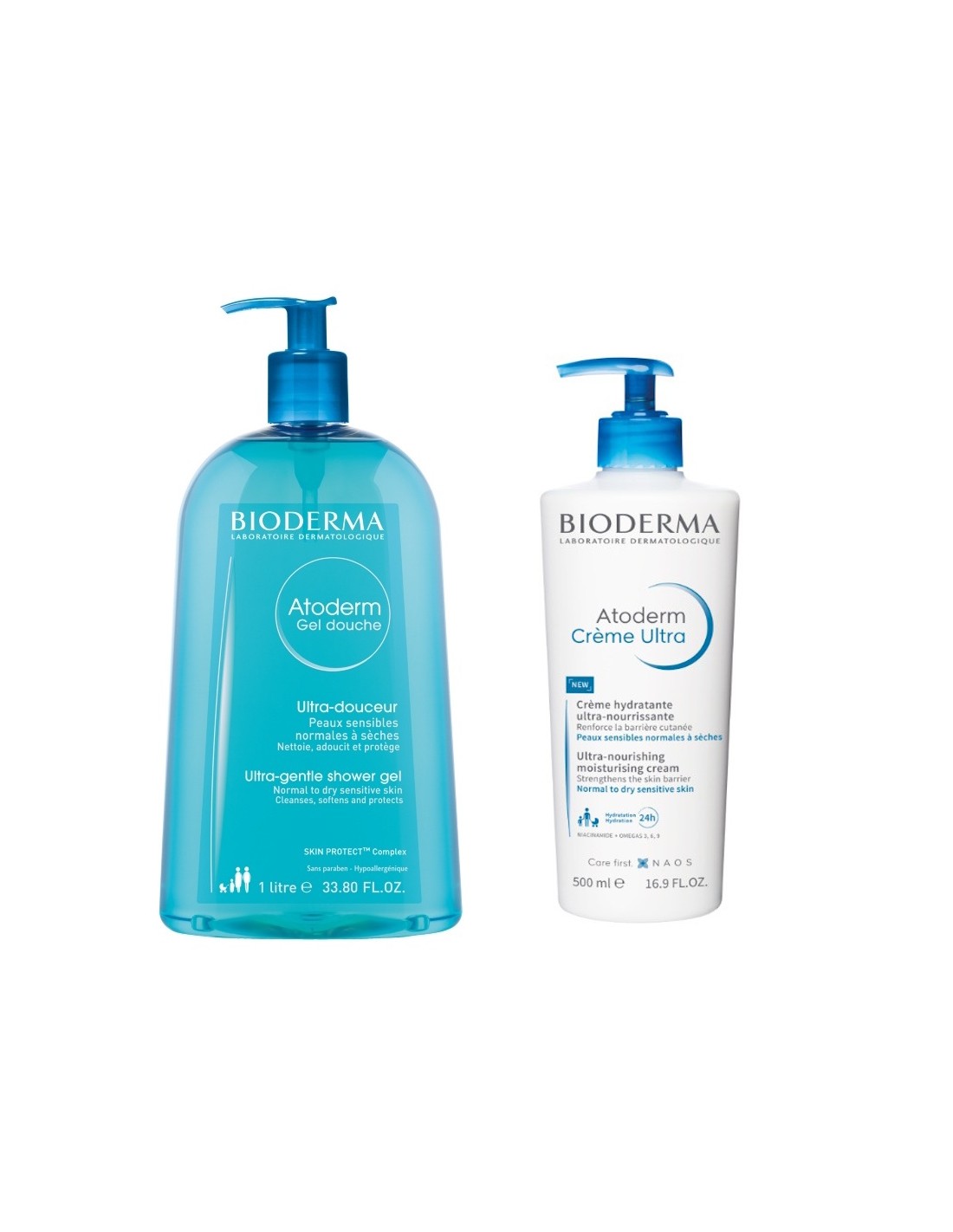 Bioderma Atoderm Gel za tuširanje 1000 ml + Atoderm Krema Ultra 500 ml