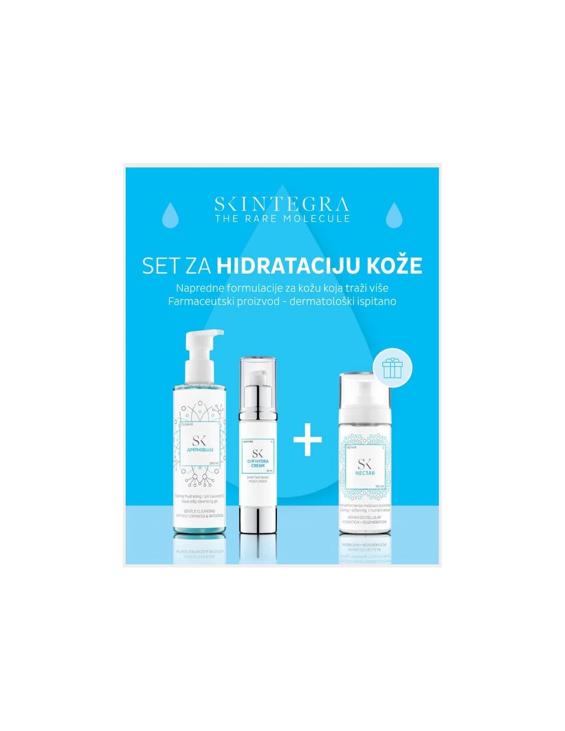 Skintegra Set za hidrataciju kože Amphibian gel za čišćenje + O/P Hydra ...