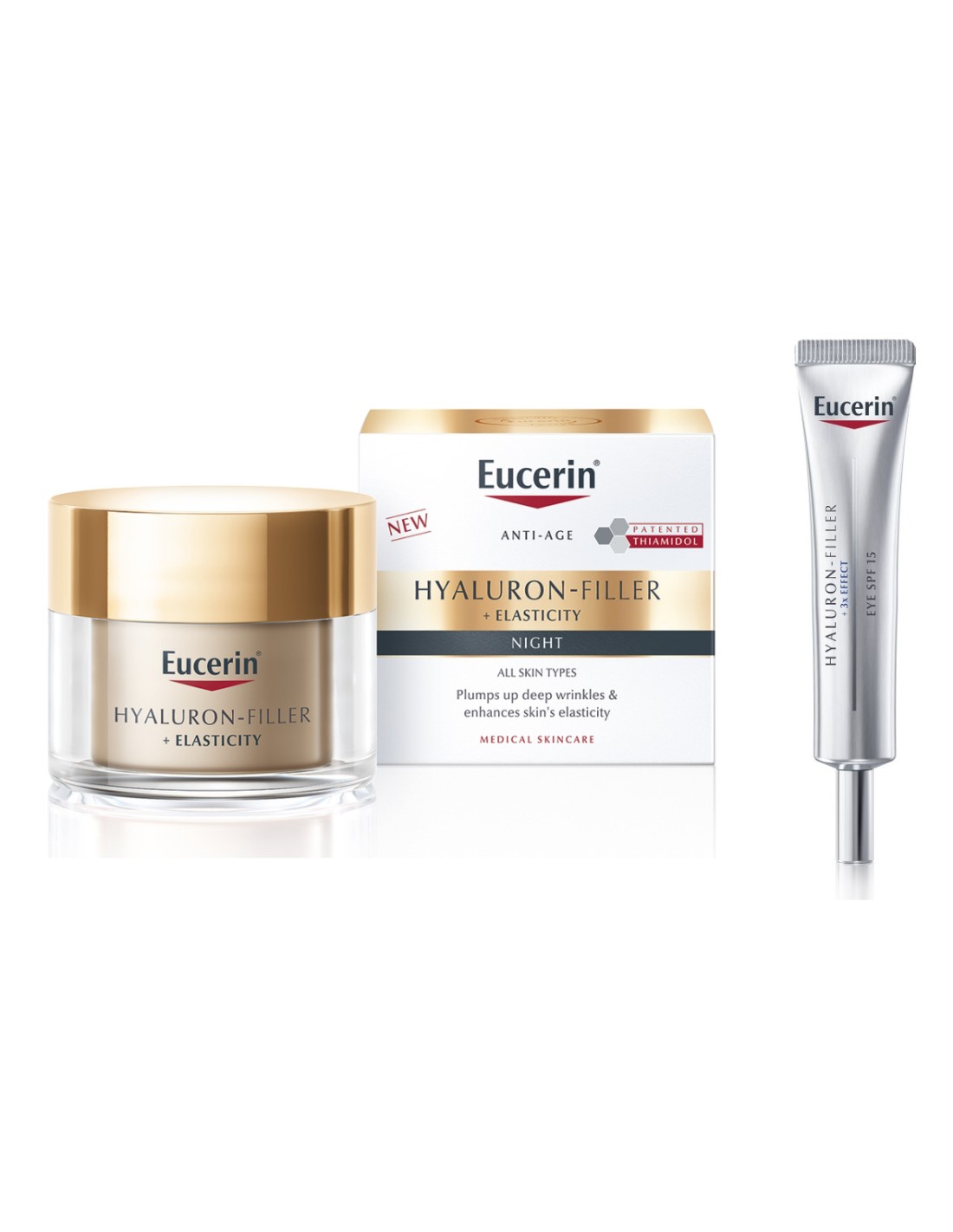 Eucerin Anti Age Hyaluron-Filler + Elasticity noćna njega + krema oko ...