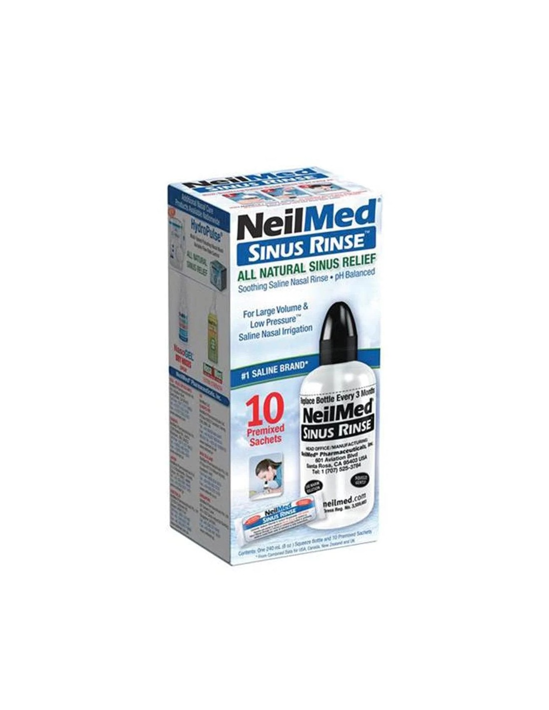 NeilMed Sinus Rinse set za ispiranje sinusa za odrasle, bočica + 10 vrećica
