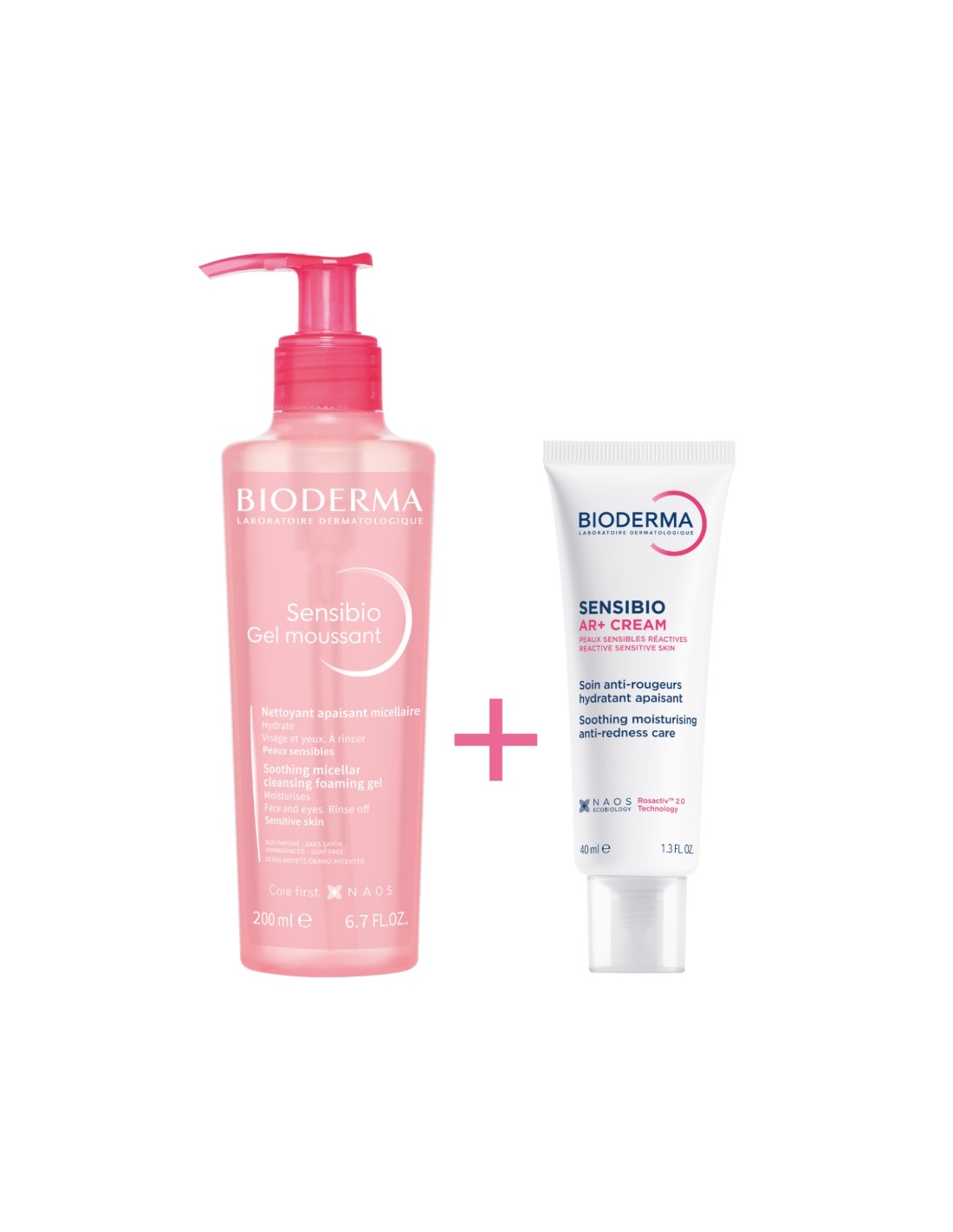 Bioderma Sensibio Pjenušavi gel 200 ml + Sensibio AR+ krema 40 ml Promo ...